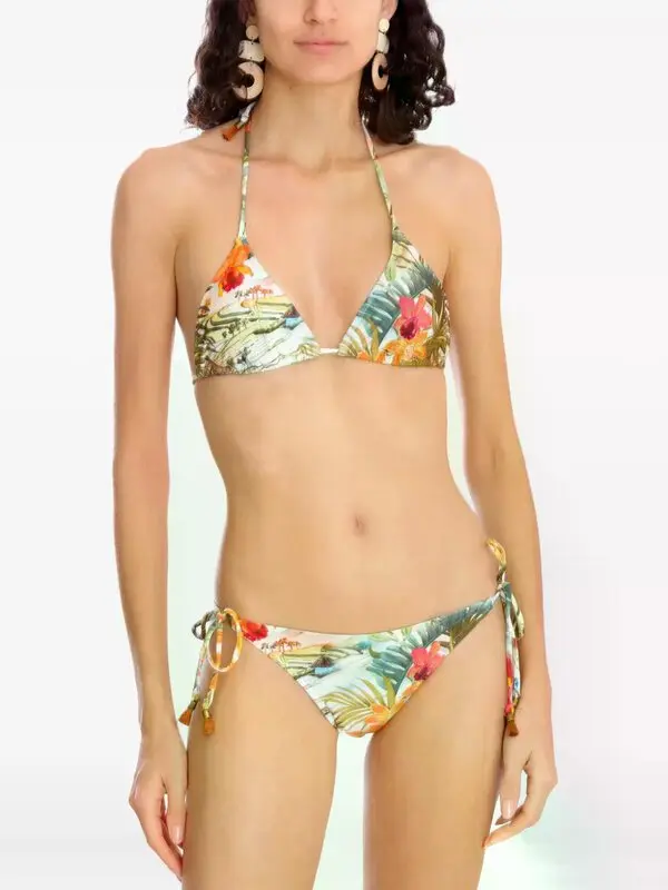 LYGIA & NANNY Tropical-print Triangle Bikini