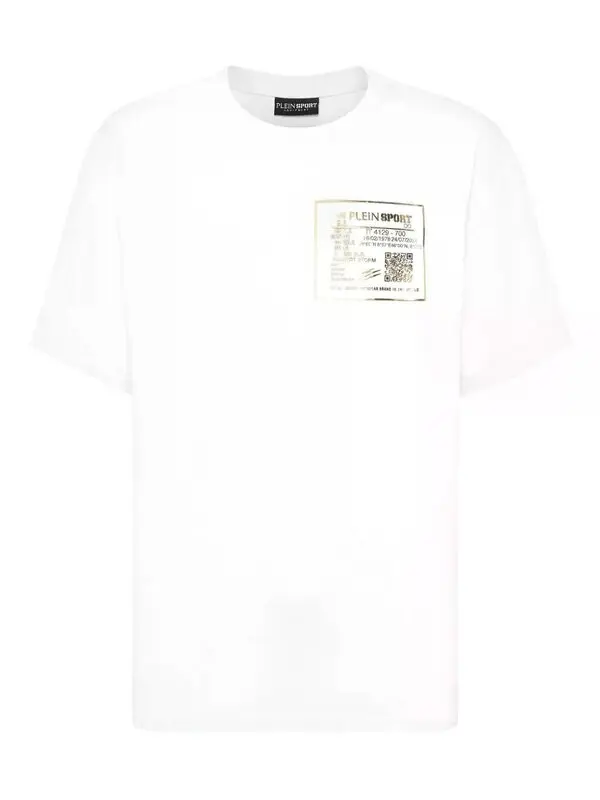 PLEIN SPORT Gold-logo Cotton T-shirt - White