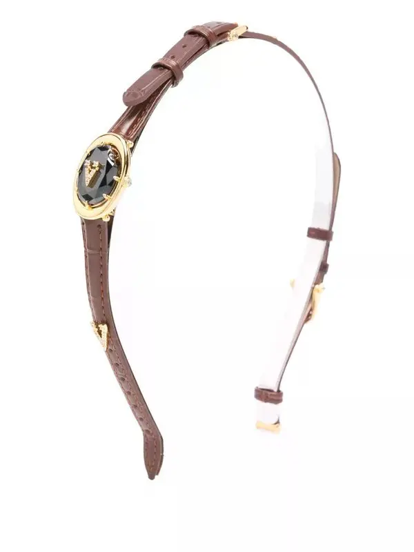 YVMIN Leather Emblem Headband - Brown