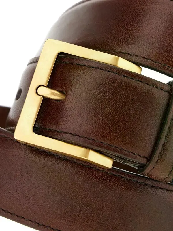 Saint Laurent Leather Buckle Belt