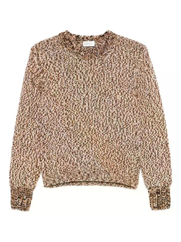 Moncler Speckled Crew-neck Jumper - Brown