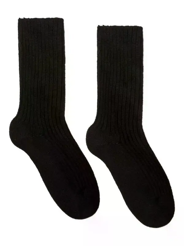 Alanui Ribbed Cashmere Socks - Black
