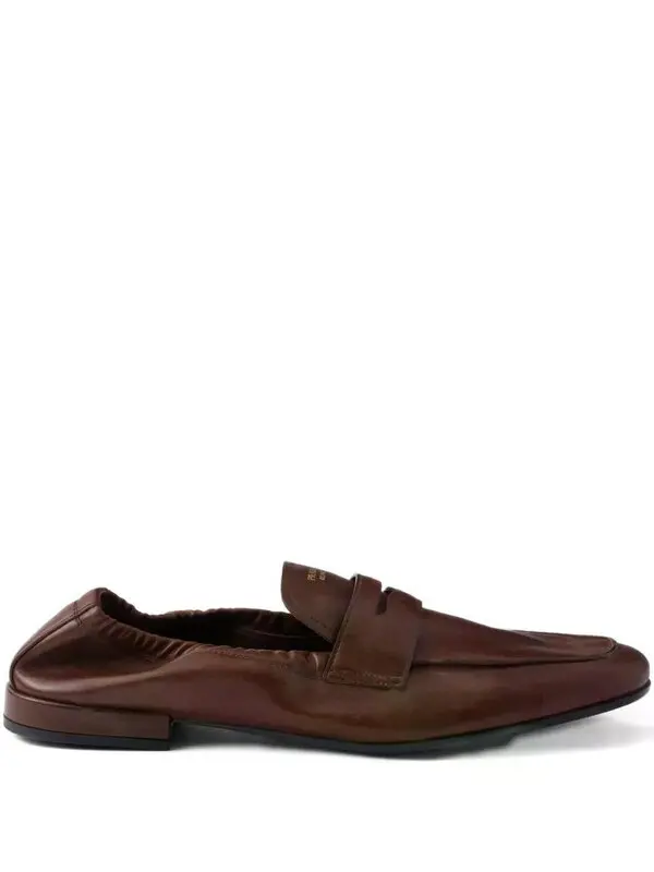 Prada Antiqued Leather Loafers