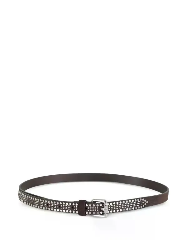 TELA Studded Suede Belt - Brown