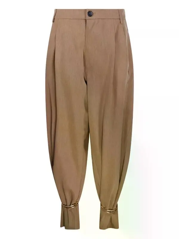 DARKPARK Pleated Cuffed Tapered Trousers