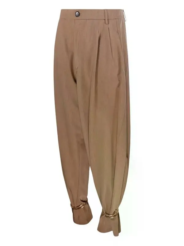 DARKPARK Pleated Cuffed Tapered Trousers
