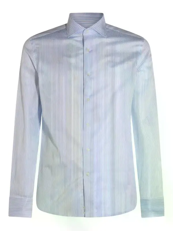 Canali Striped Long-sleeved Shirt