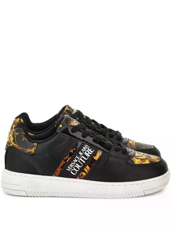 Versace Baroque-print Trainers - Black