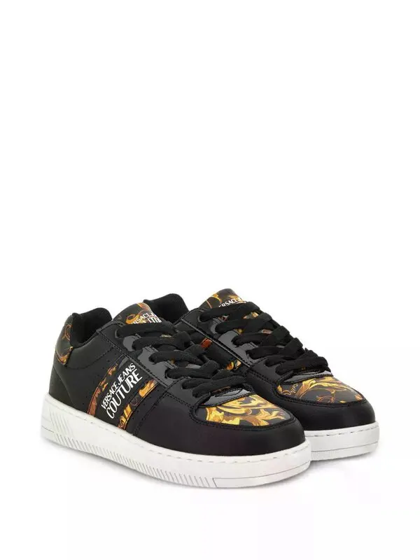 Versace Baroque-print Trainers - Black