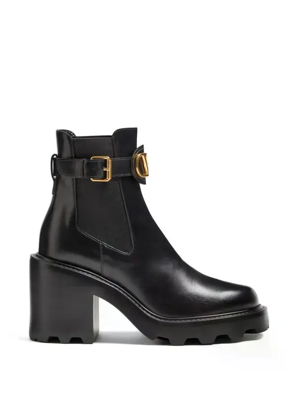 Valentino Garavani Vlogo Signature Calfskin Chelsea Boots - Black