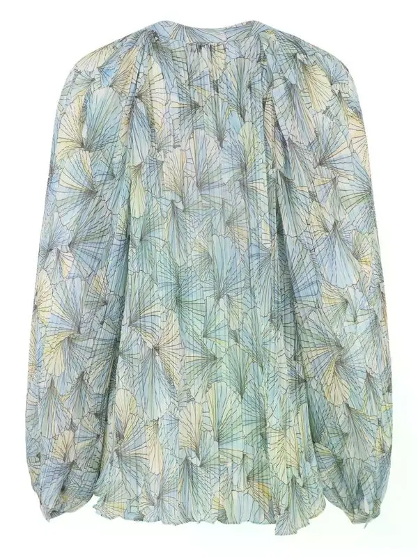 Veronica Beard Floral Print Pleated Blouse