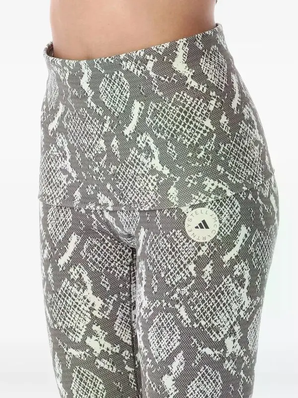 Adidas By Stella McCartney Snake-print Leggings - Grey