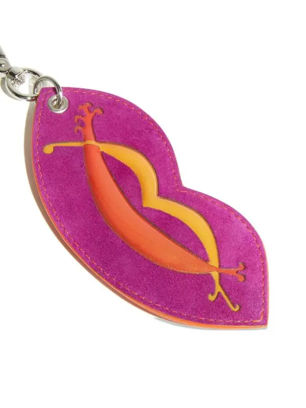 Emilio Pucci Lip-shaped Suede Airtag Holder