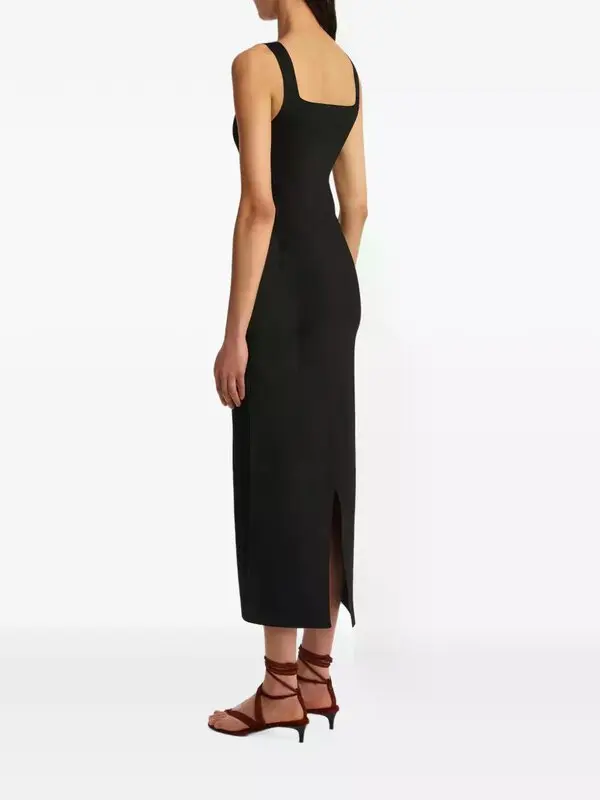 Khaite Dixi Square-neck Midi Dress - Black