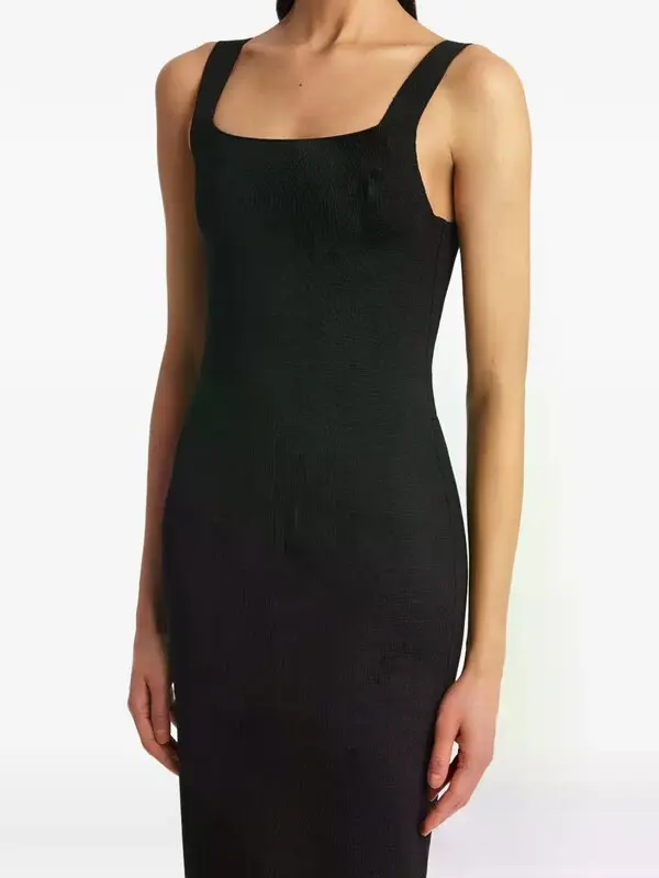 Khaite Dixi Square-neck Midi Dress - Black