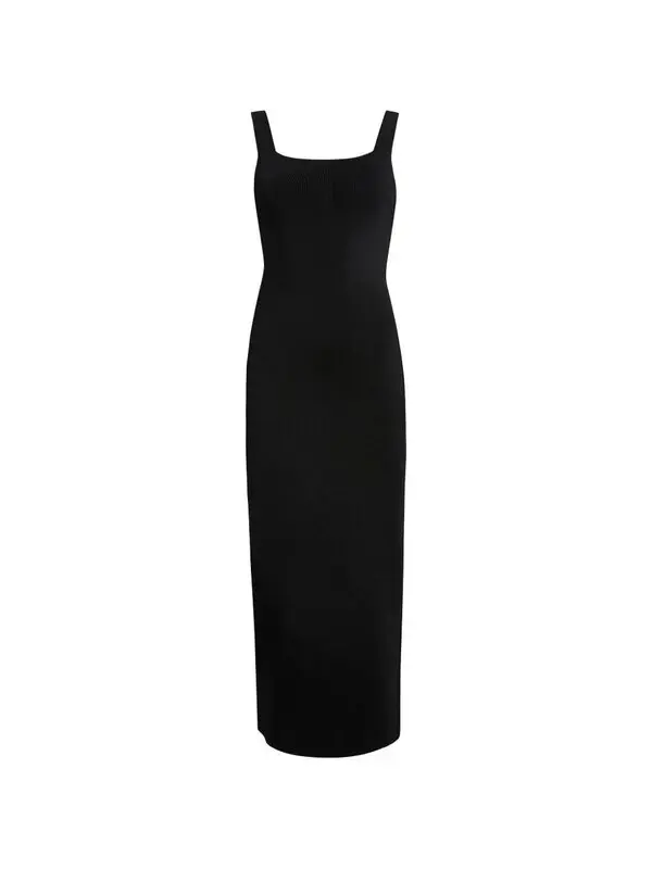 Khaite Dixi Square-neck Midi Dress - Black