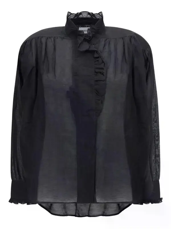 MARANT ETOILE Pamias Ruffled Top - Black