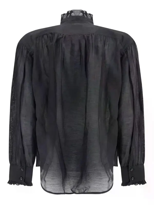 MARANT ETOILE Pamias Ruffled Top - Black