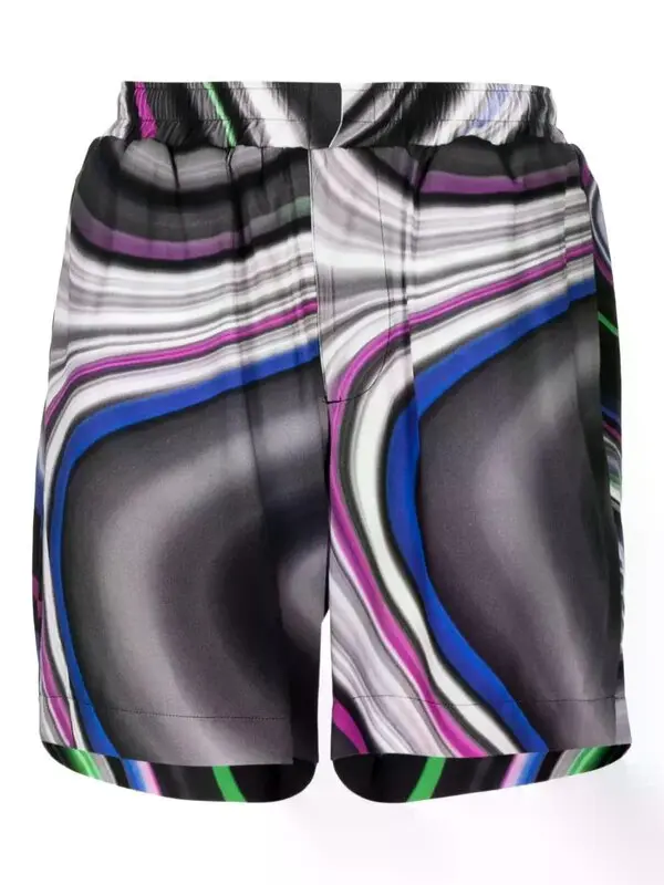 LIMITATO Swirl-print Elasticated Shorts - Black
