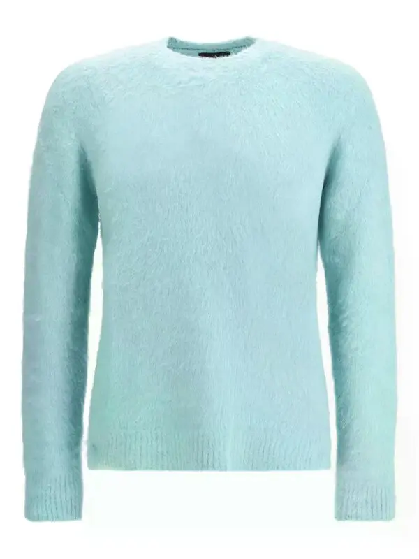 ROBERTO COLLINA Brushed Crew-neck Sweater - Blue