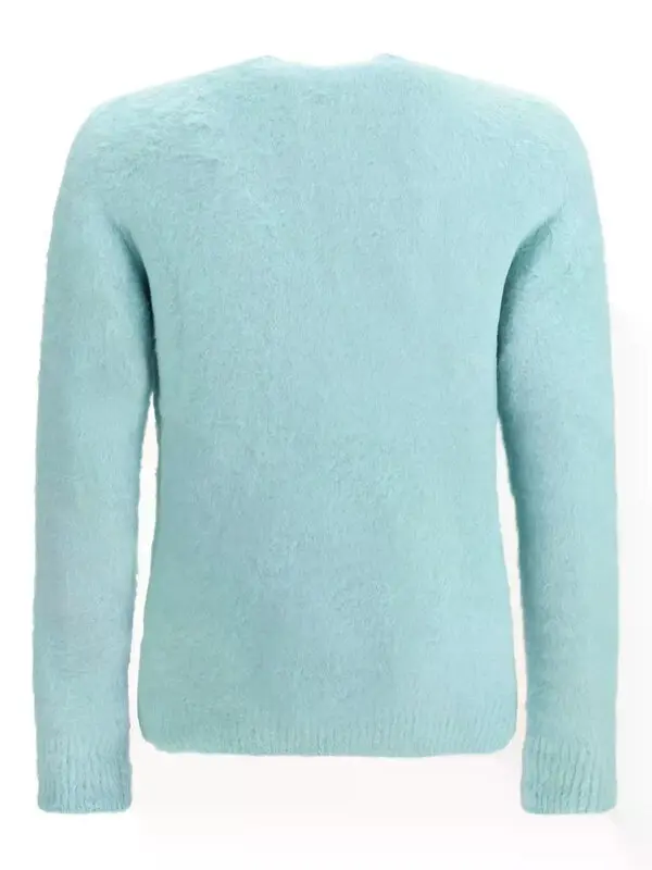 ROBERTO COLLINA Brushed Crew-neck Sweater - Blue