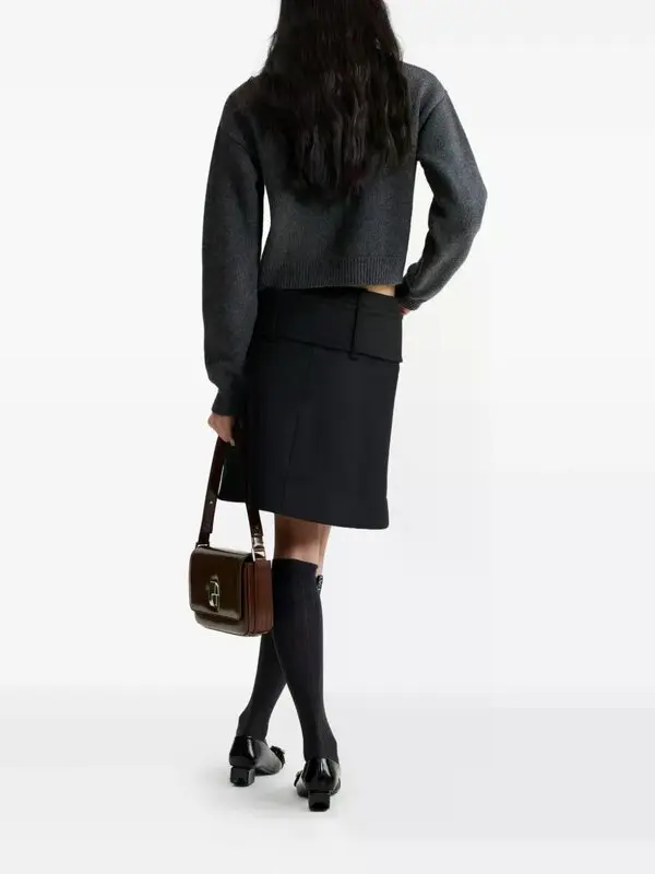 PATOU Belted Zip-front Mini Skirt