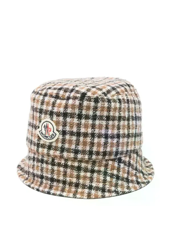 Moncler Checked Bucket Hat - Green