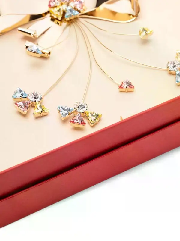 Valentino Garavani Bow-shaped Crystal Brooch