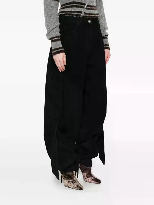 Attico Tie-detailed Panelled Jeans