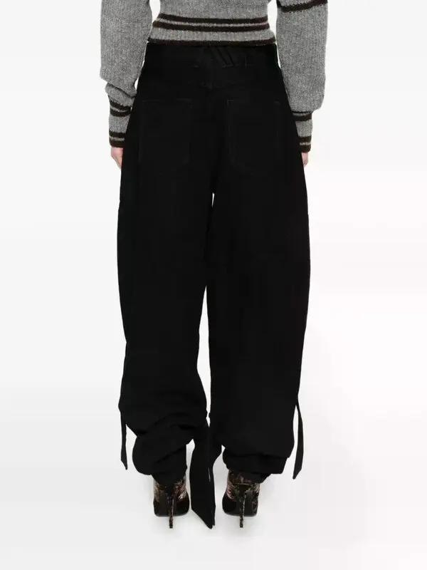 Attico Tie-detailed Panelled Jeans