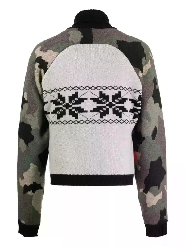 JORDANLUCA Camouflage-pattern Roll-neck Sweater