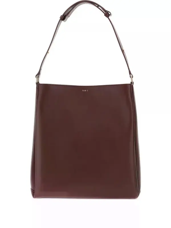 Plan C Leather Shoulder Bag - Brown