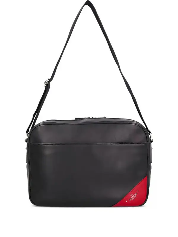 Valentino Garavani Logo-detail Messenger Bag - Black