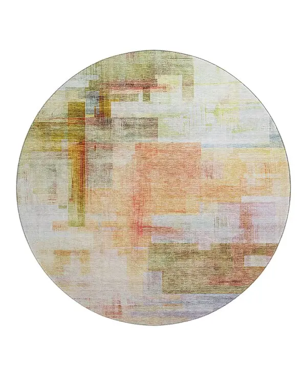 DALYN RUG COMPANY Dalyn Ravenna Washable Rn6 Round Area Rug, 8' X 8 - Coral