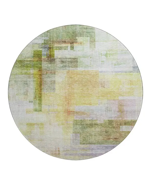 DALYN RUG COMPANY Dalyn Ravenna Washable Rn6 Round Area Rug, 8' X 8 - Green