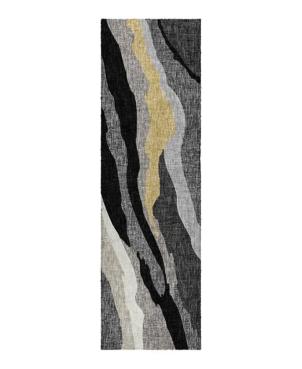DALYN RUG COMPANY Dalyn Lorenzo Washable Ln4 Runner Area Rug, 2'3 X 7'6 - Black