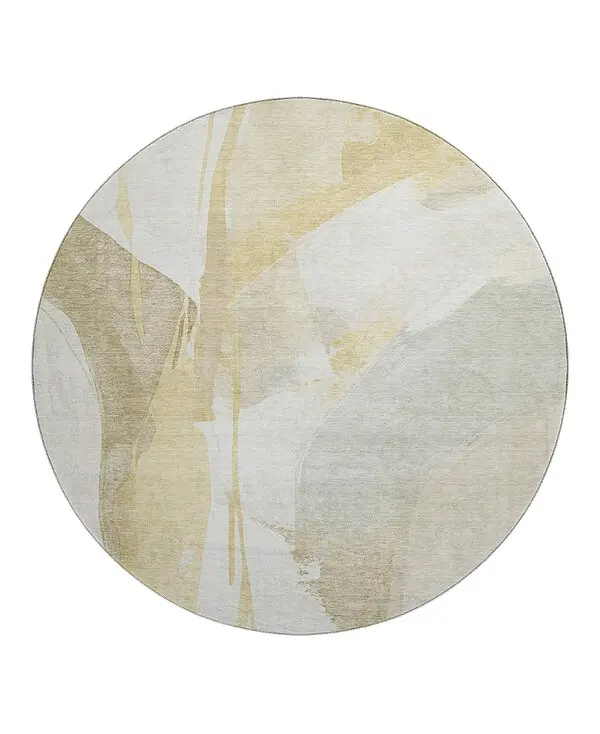 DALYN RUG COMPANY Dalyn Ravenna Washable Rn7 Round Area Rug, 8' X 8 - Beige