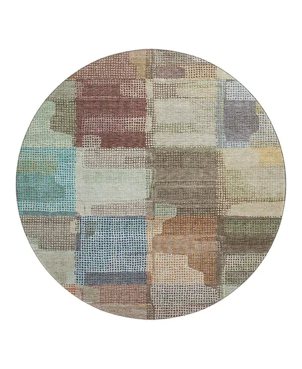 DALYN RUG COMPANY Dalyn Ravenna Washable Rn10 Round Area Rug, 8' X 8 - Putty