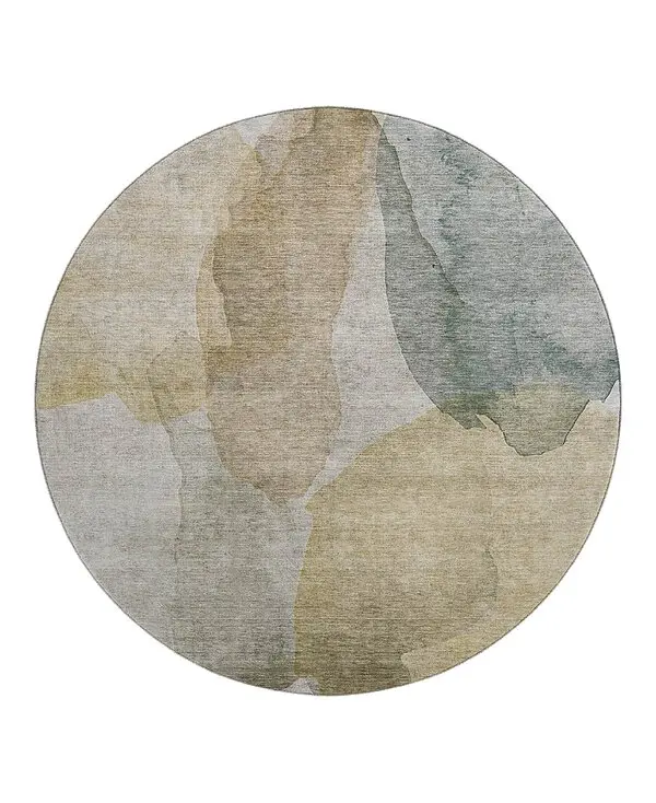 DALYN RUG COMPANY Dalyn Ravenna Washable Rn12 Round Area Rug, 8' X 8 - Wheat
