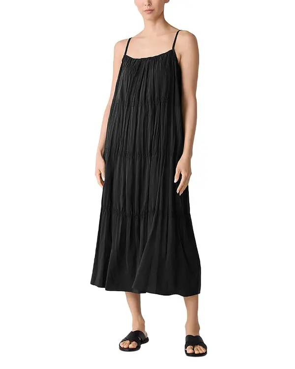 Eileen Fisher Scoop Neck Silk Dress