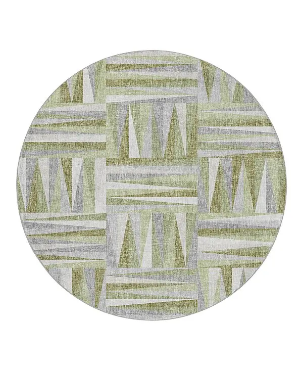 DALYN RUG COMPANY Dalyn Lorenzo Washable Ln2 Round Area Rug, 8' X 8 - Green