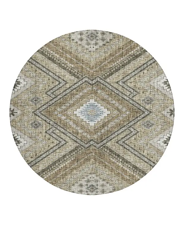 DALYN RUG COMPANY Dalyn Portico Washable Po5 Round Area Rug, 8' X 8 - Beige