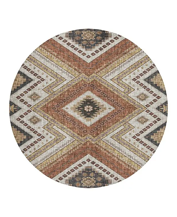 DALYN RUG COMPANY Dalyn Portico Washable Po5 Round Area Rug, 8' X 8 - Copper