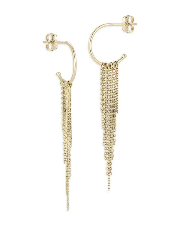 MOON & MEADOW 14k Yellow Fringe Hoop Drop Earrings - Gold