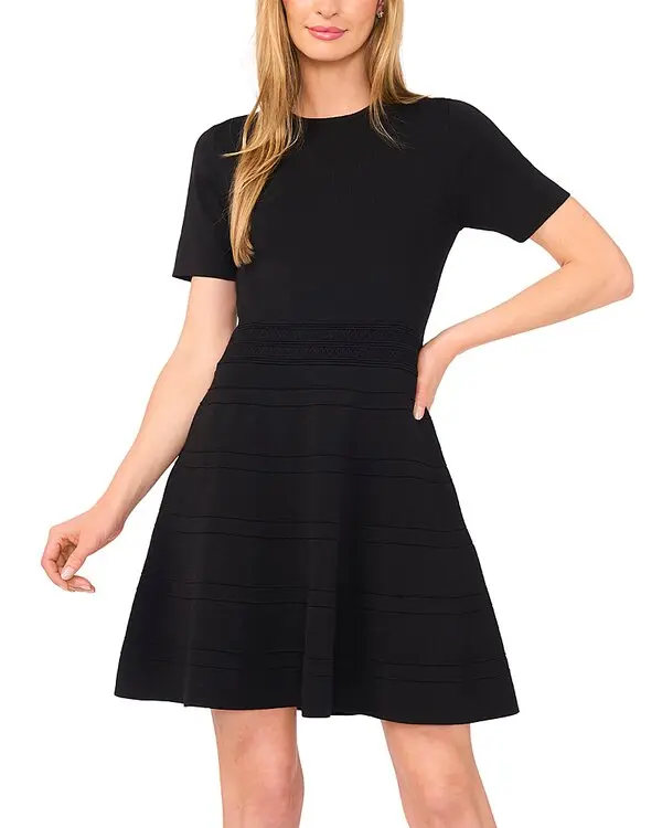 ted baker fit and flare dresses Navy | Flare Short Sleeve Crew Neck Mini Dress main image 0