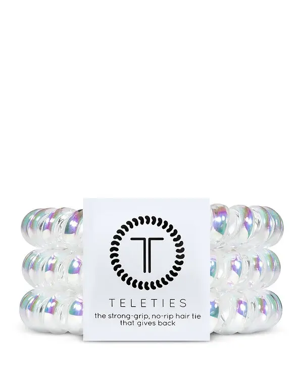 TELETIES Large Hair Ties Pack Of 3 - Peppermint