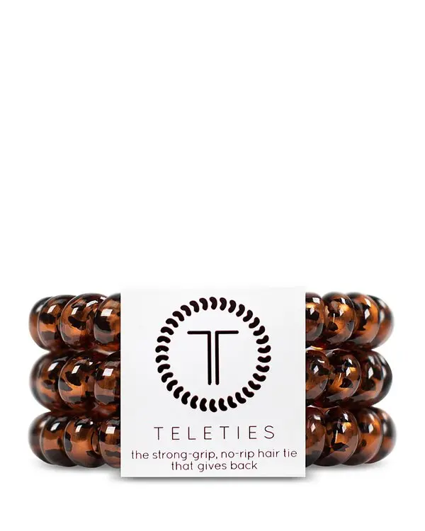 TELETIES Large Hair Ties Pack Of 3 - Tortoise