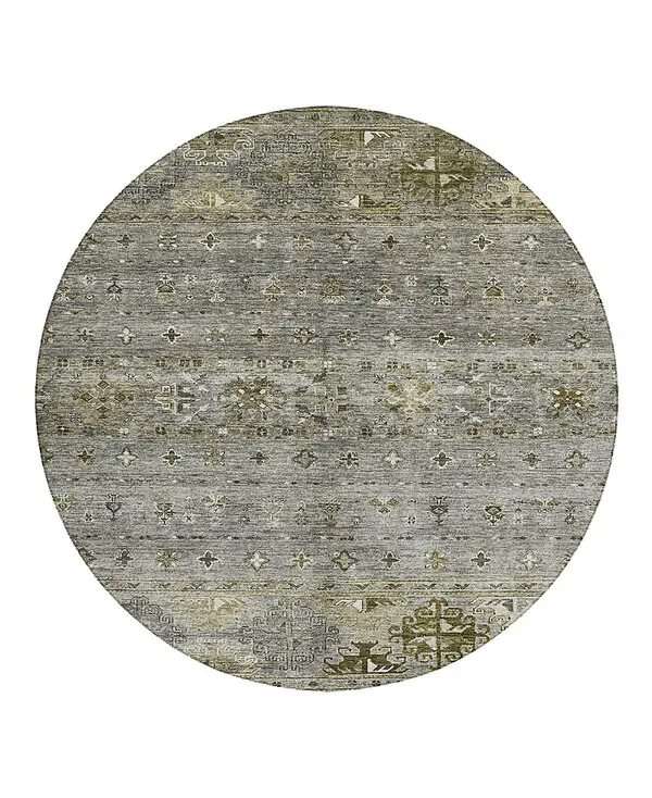 DALYN RUG COMPANY Dalyn Karaj Kj5 Round Area Rug, 8' X 8 - Pewter