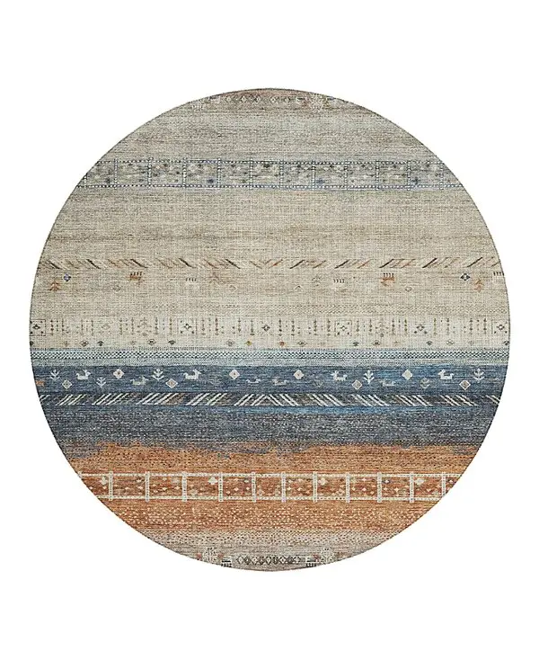 DALYN RUG COMPANY Dalyn Karaj Kj7 Round Area Rug, 8' X 8 - Brown