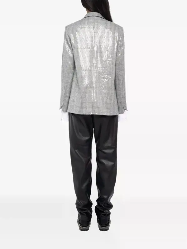 Zadig&Voltaire Sequin-embellished Check Blazer - Black